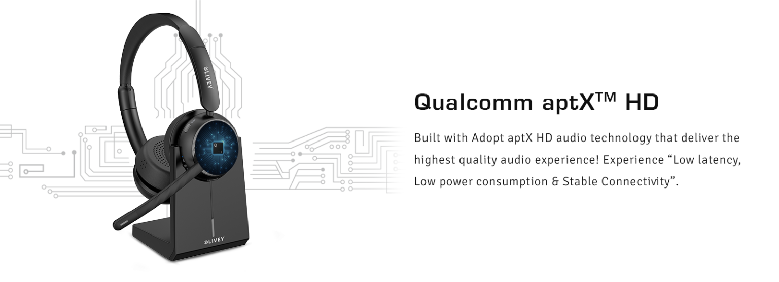 LIVEY 710BT Plus Series: AI Noise Cancelling Wireless Bluetooth Headset ...
